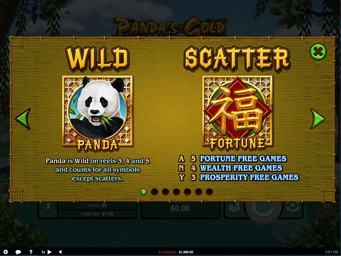 Panda’s Gold is the Asian animal-themed slot from RTG